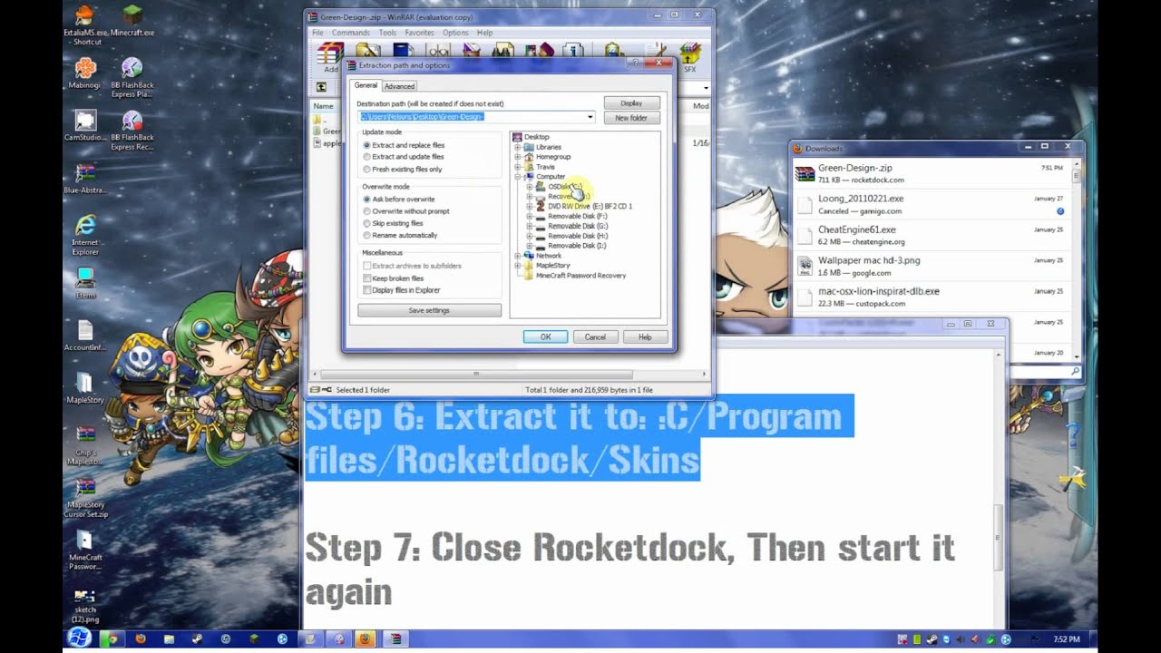 How to change the skin on Rocketdock - YouTube