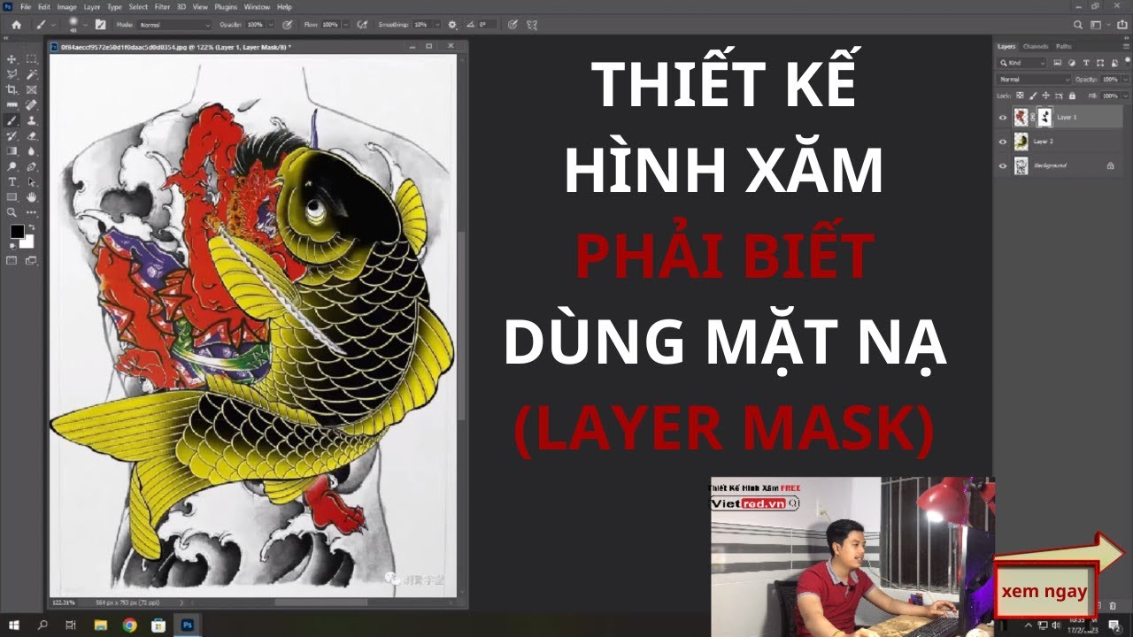 Sử dụng mặt nạ (layer mask) trong PTS để thiết kế hình xăm I Bài 3 ...