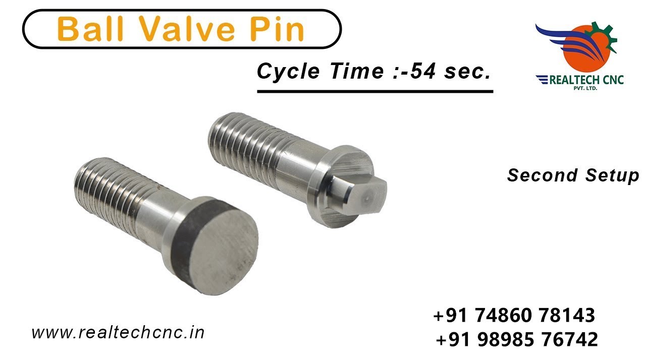 BALL VALVE PIN | REALTECH CNC MACHINE RT - 200/5Y VD - 092 - YouTube