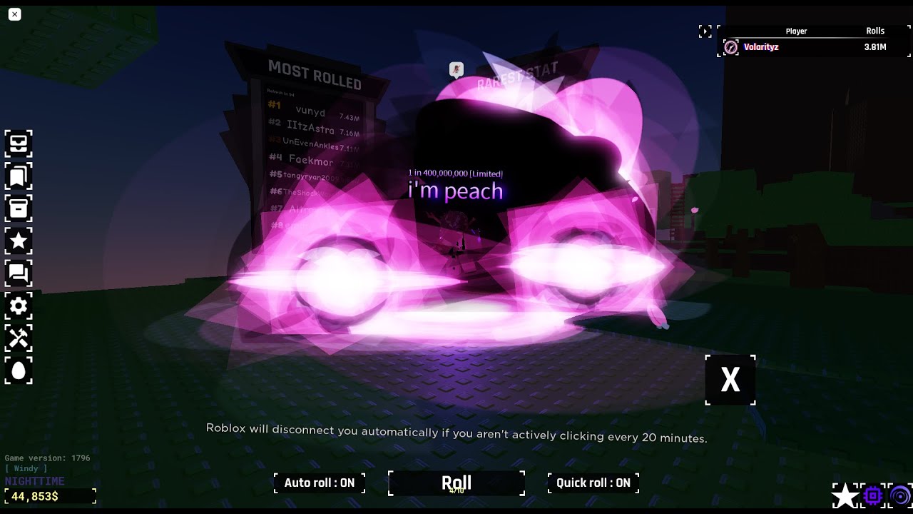 My Inventory at 3.81 Million Rolls in Sols RNG - YouTube