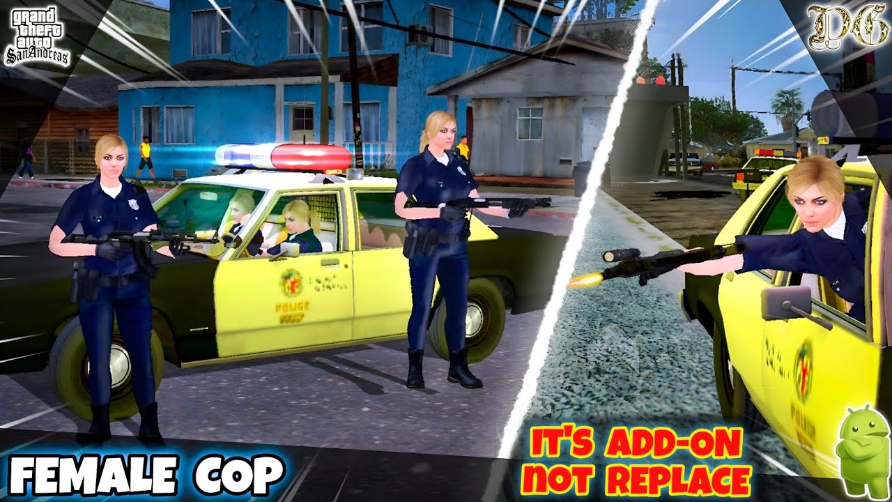 Gta Sa Android :- Female Cop Addon Mod | Police Mod | Gta Sa Mobile ...
