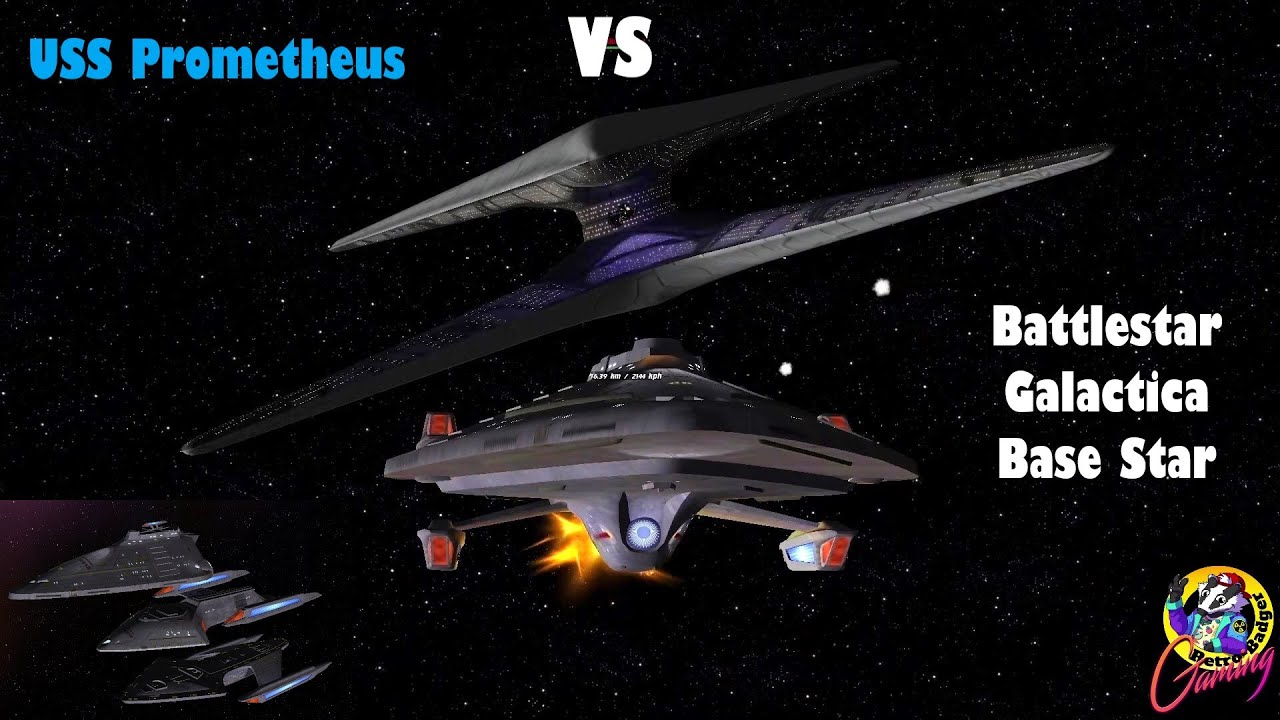 USS Prometheus VS Battlestar Galactica Basestar - YouTube