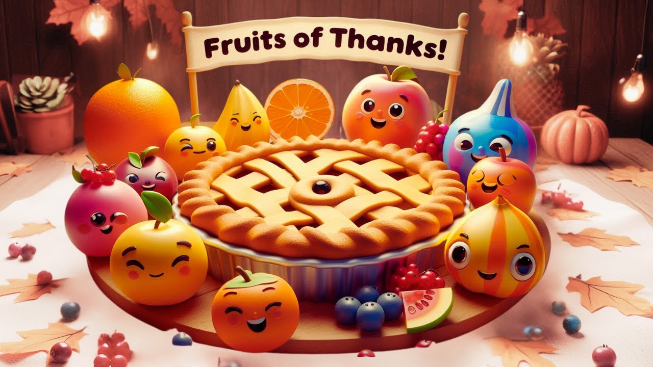 Fruits of Thanks! 🍎🍌| Thanksgiving Song for Kids | Bubbly Boo Nursery ...