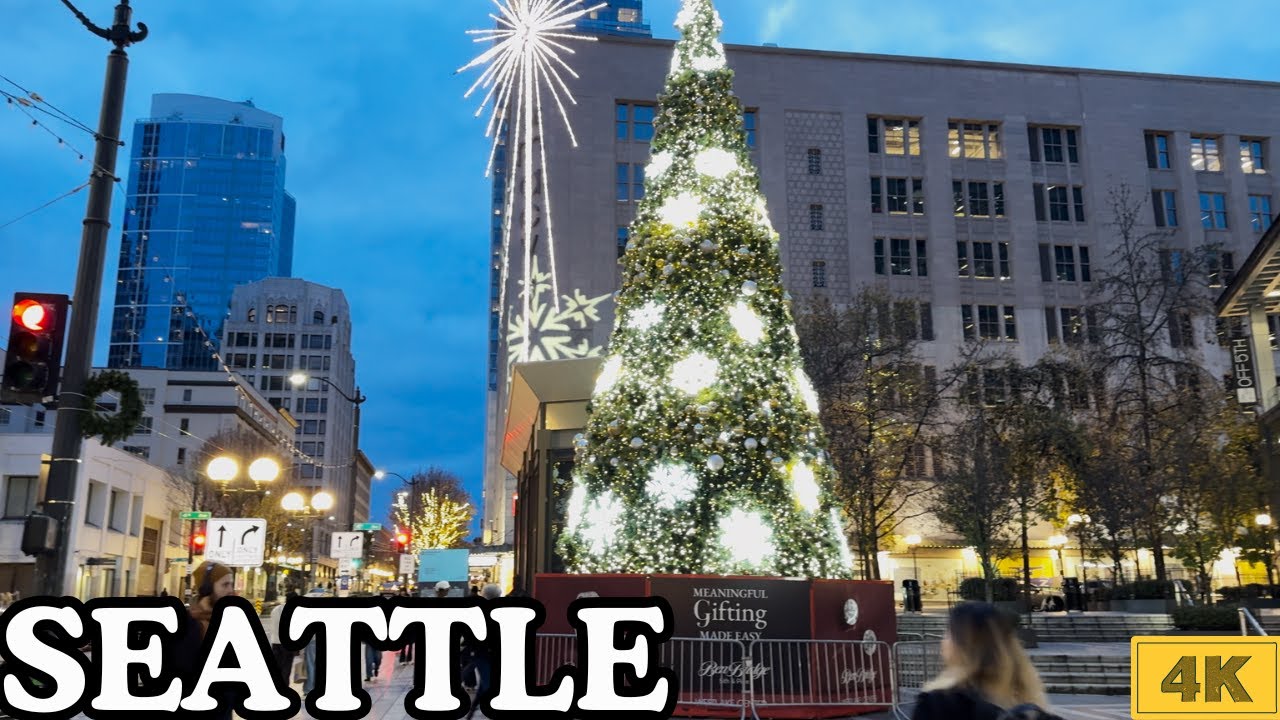 🎄Seattle Christmas Walking Tour | Seattle's Westlake Christmas Tree ...