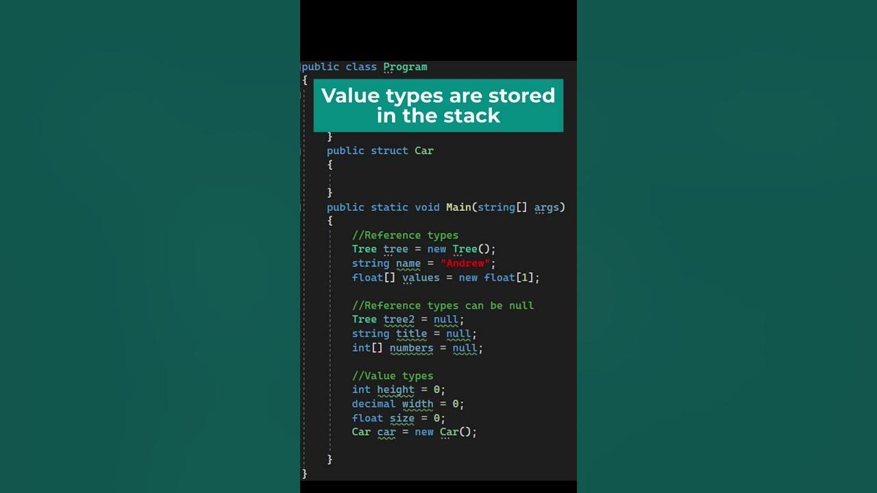 The difference between reference types and value types in C# - YouTube