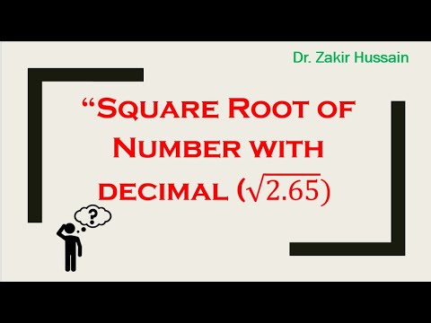 Finding Square Root of Number with Decimals (Root 2.65) - YouTube