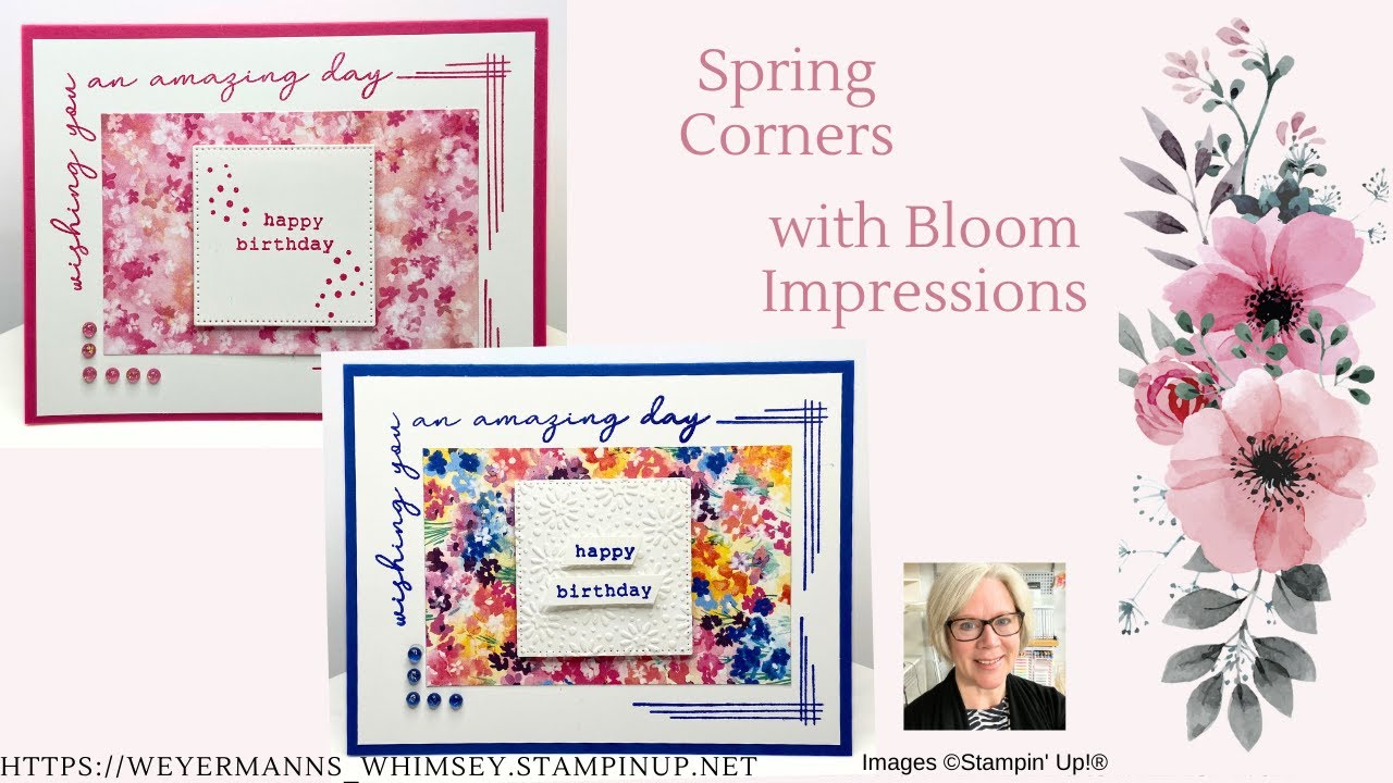 Spring Corners card idea 1 with Bloom Impressions Stampin’ Up! - YouTube