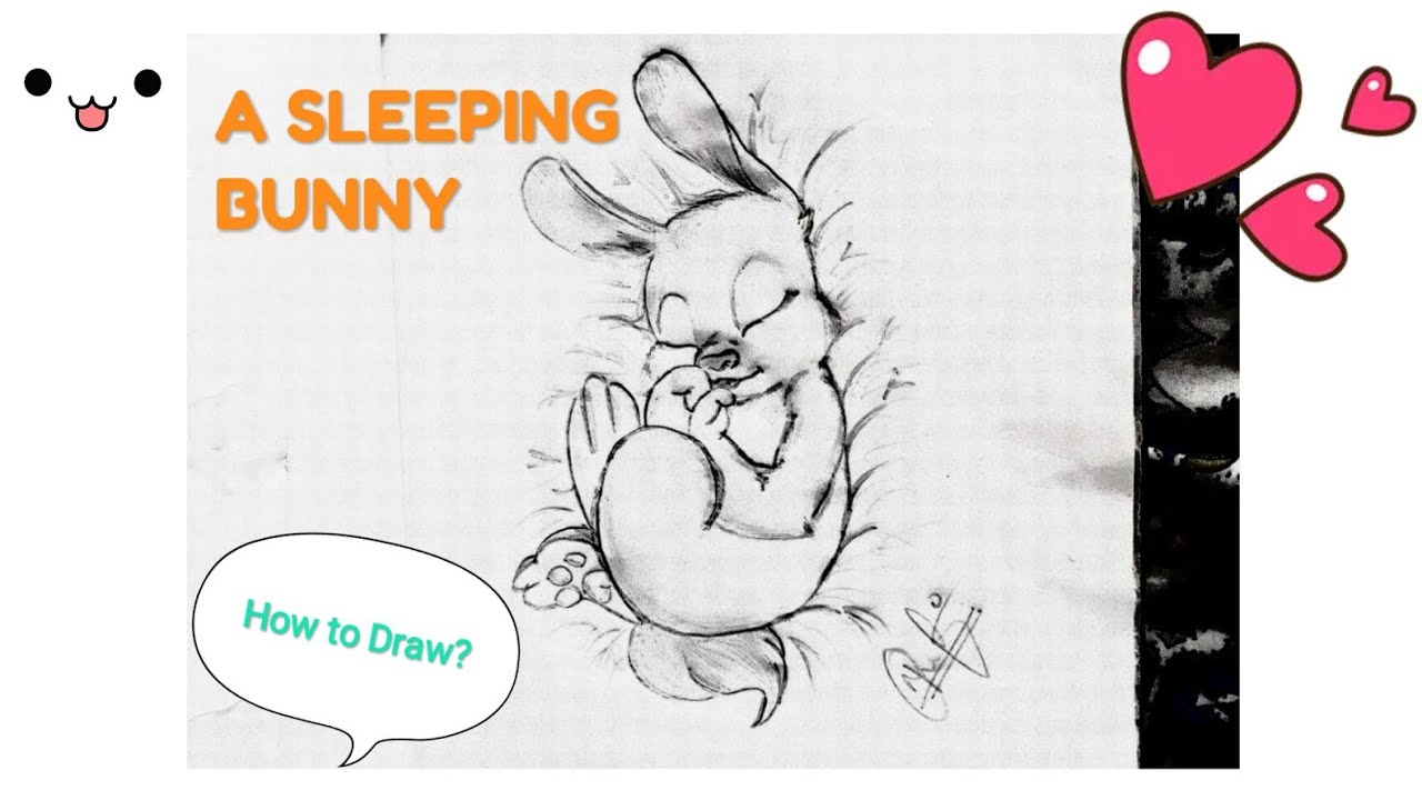 🐰How to Draw a rabbit🐰Easy drawing of a cute sleeping bunny |_By_Nada ...