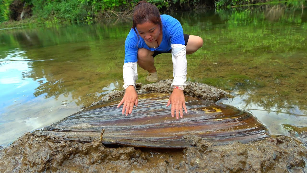 Beauty Braves to Catch Clams in Deep Water and Harvest Valuable Pearls ...