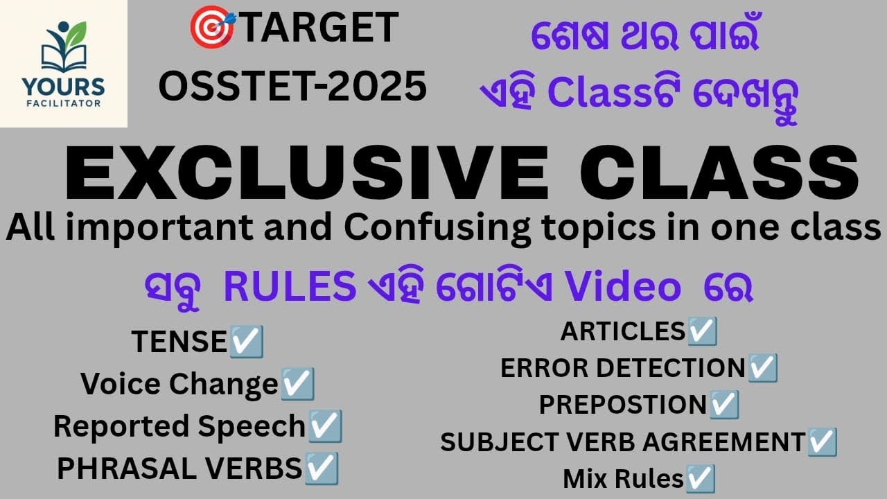 All Confusing English Grammar Rules for OSSTET 2025 | Exclusive Class ...