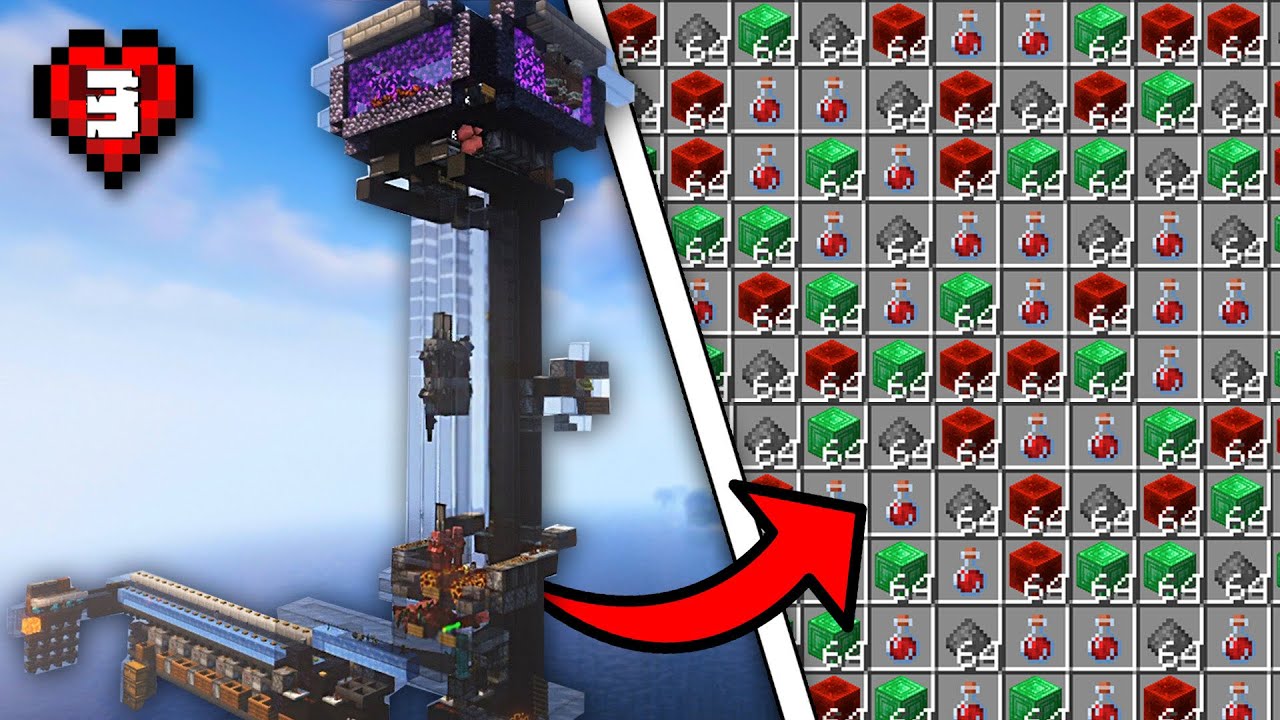 I Built This Auto Crafting Raid Farm In Ultra Hardcore Minecraft - YouTube