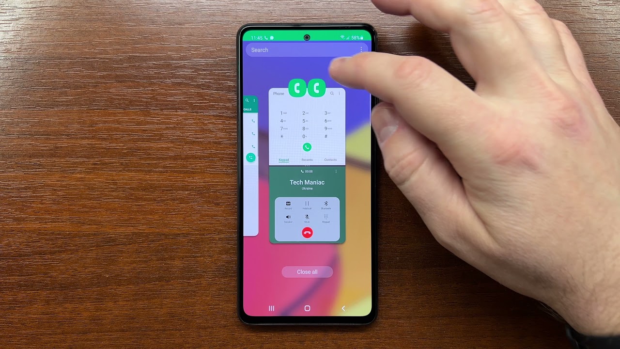 Samsung Galaxy A52 Split Screen Incoming Call: Conference vs Dialer ...