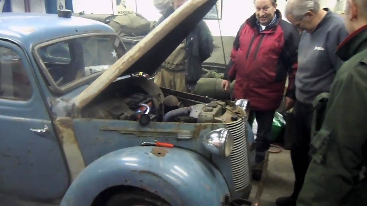 WW2 1938 Austin 8 staff car engine start - YouTube
