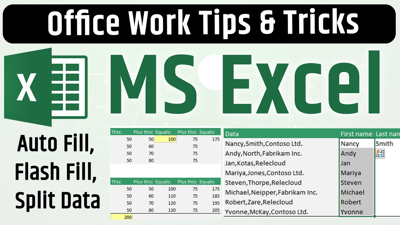 Excel Tips & Tricks | Master Auto Fill, Split, and Flash Fill ...