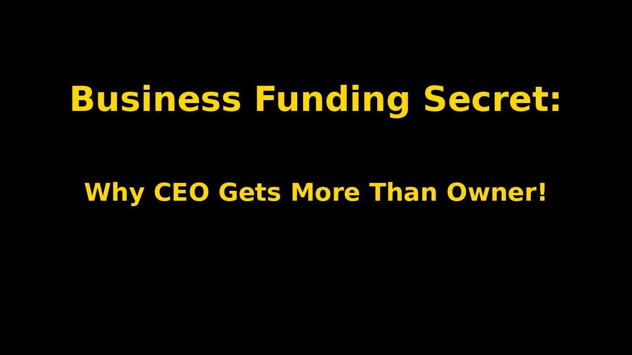 CEO vs Owner: The Business Funding Secret You Need To Know/CJ Moneyway ...
