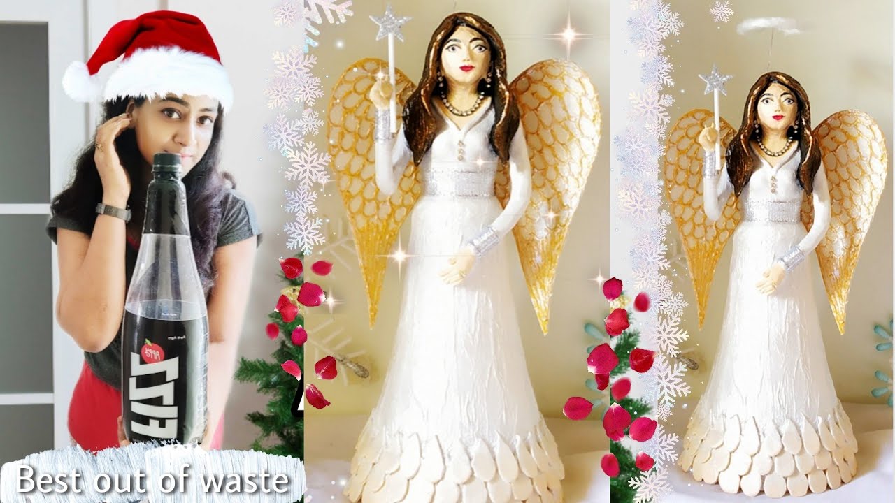 DIY angel | Plastic bottle craft idea | Christmas decoration ideas ...