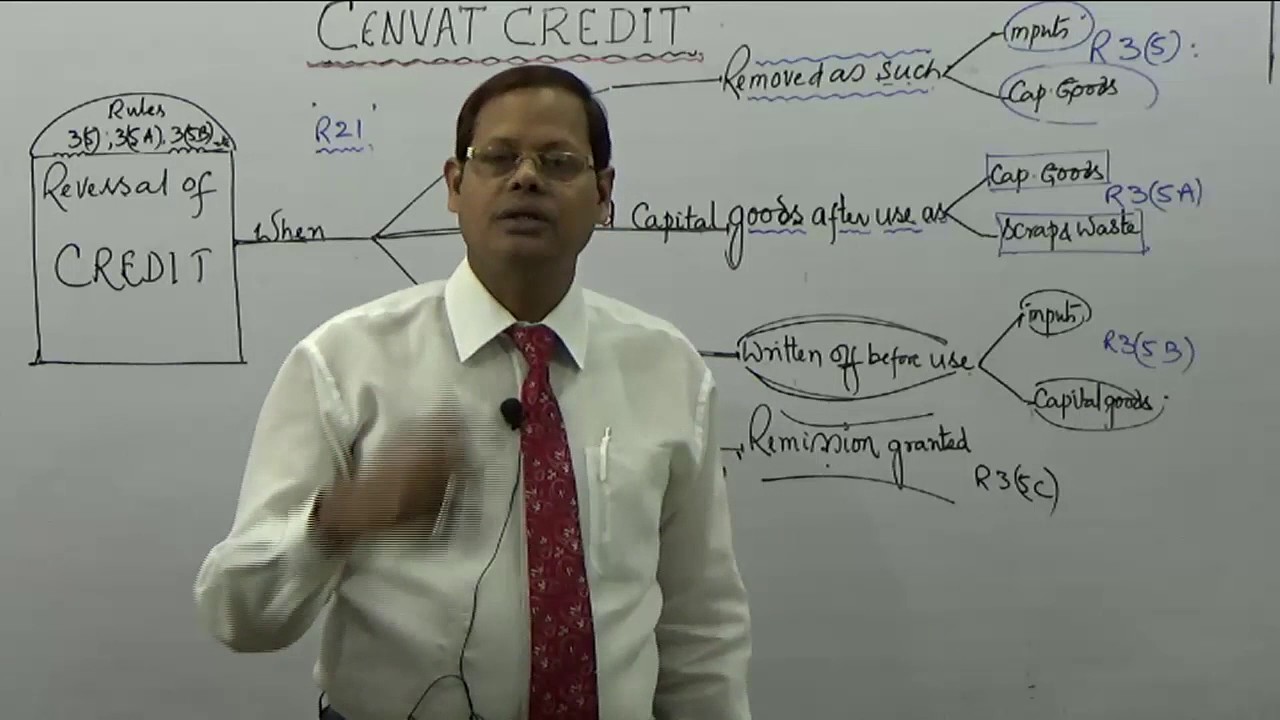 Reversal of CENVAT Credit Rule 3(5),3(5A) etc - YouTube