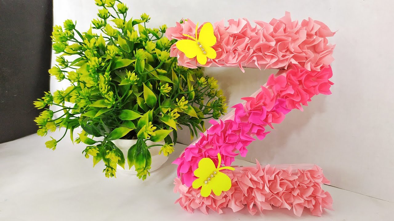 DIY 3D Floral Letter For Party Decoration/How To Make 3D Letter /Letter ...