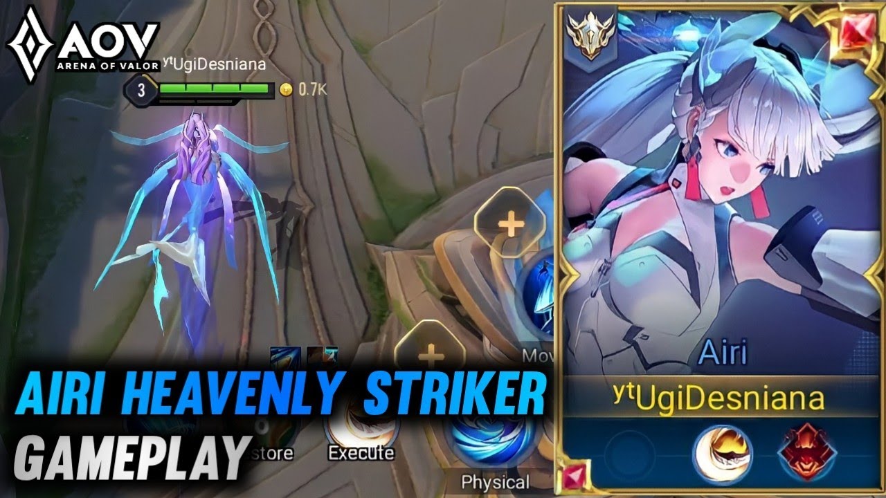 NEW SKIN AIRI HEAVENLY STRIKER GAMEPLAY - ARENA OF VALOR - YouTube