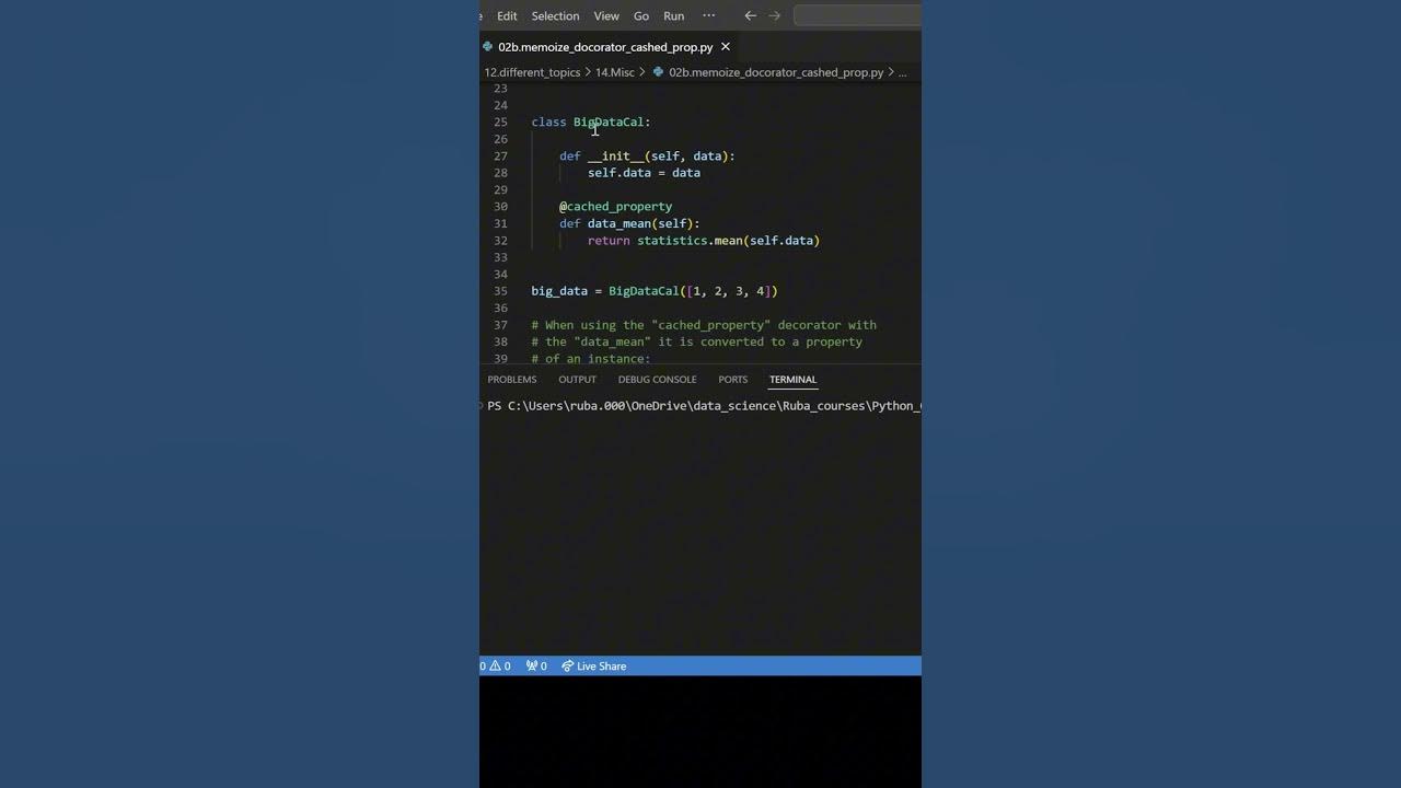 02. Python Memoization: Optimize classes using the "cached_property" Decorator. - YouTube