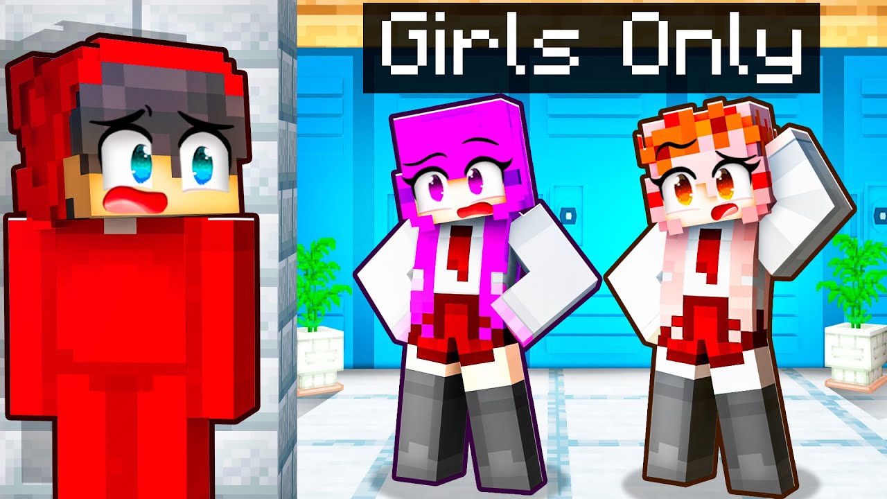 Sneaking into a GIRLS ONLY SCHOOL in Minecraft! - YouTube