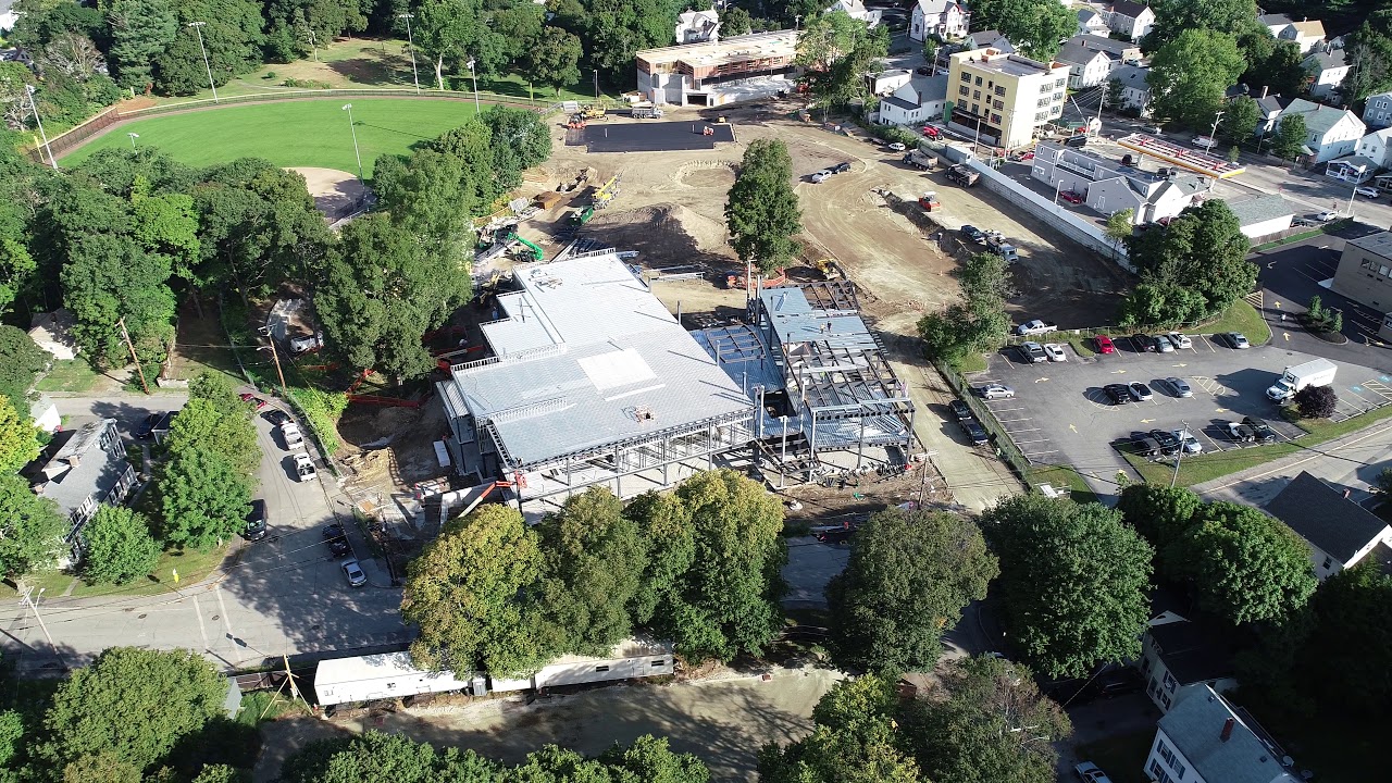Tufts Library Progress Aerial 9_5_2019 - YouTube