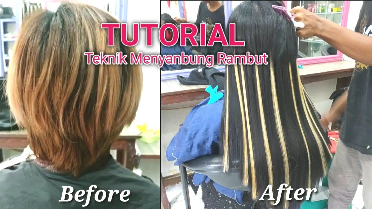 TUTORIAL LENGKAP SAMBUNG RAMBUT/ HAIR EXTENSION - YouTube