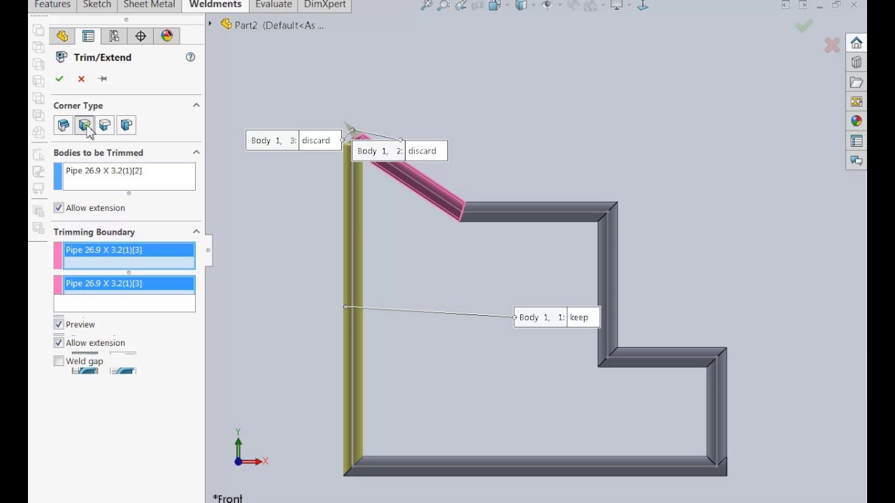 weldment in solidworks 2017 - YouTube