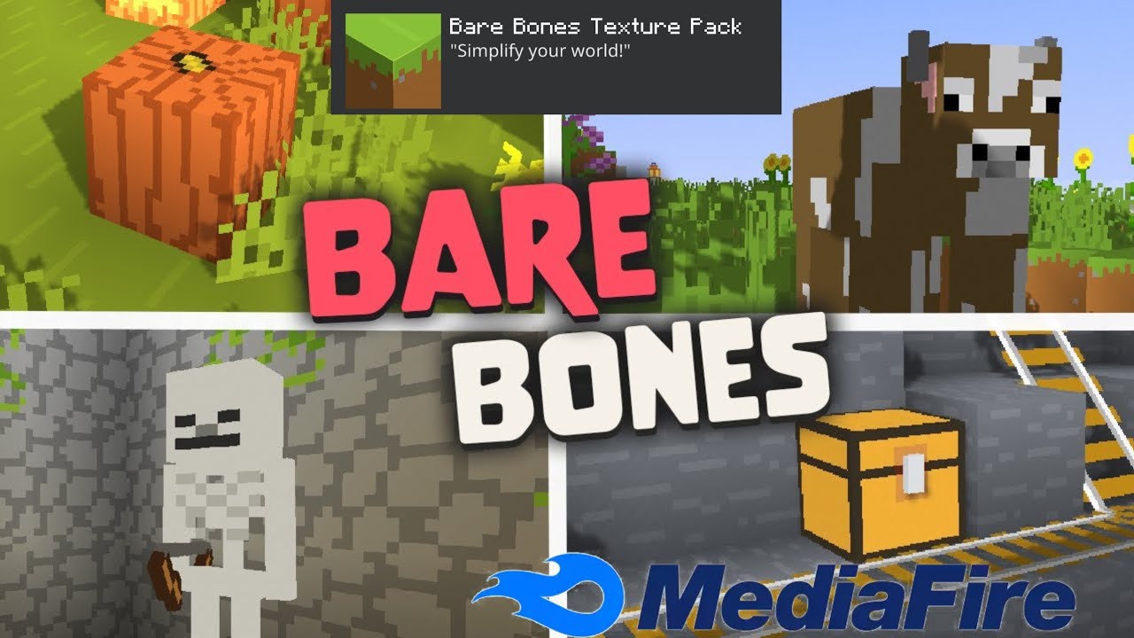 MCPE Barebones Texture Pack for Minecraft PE 🔥 | MCPE 1.21+ - YouTube