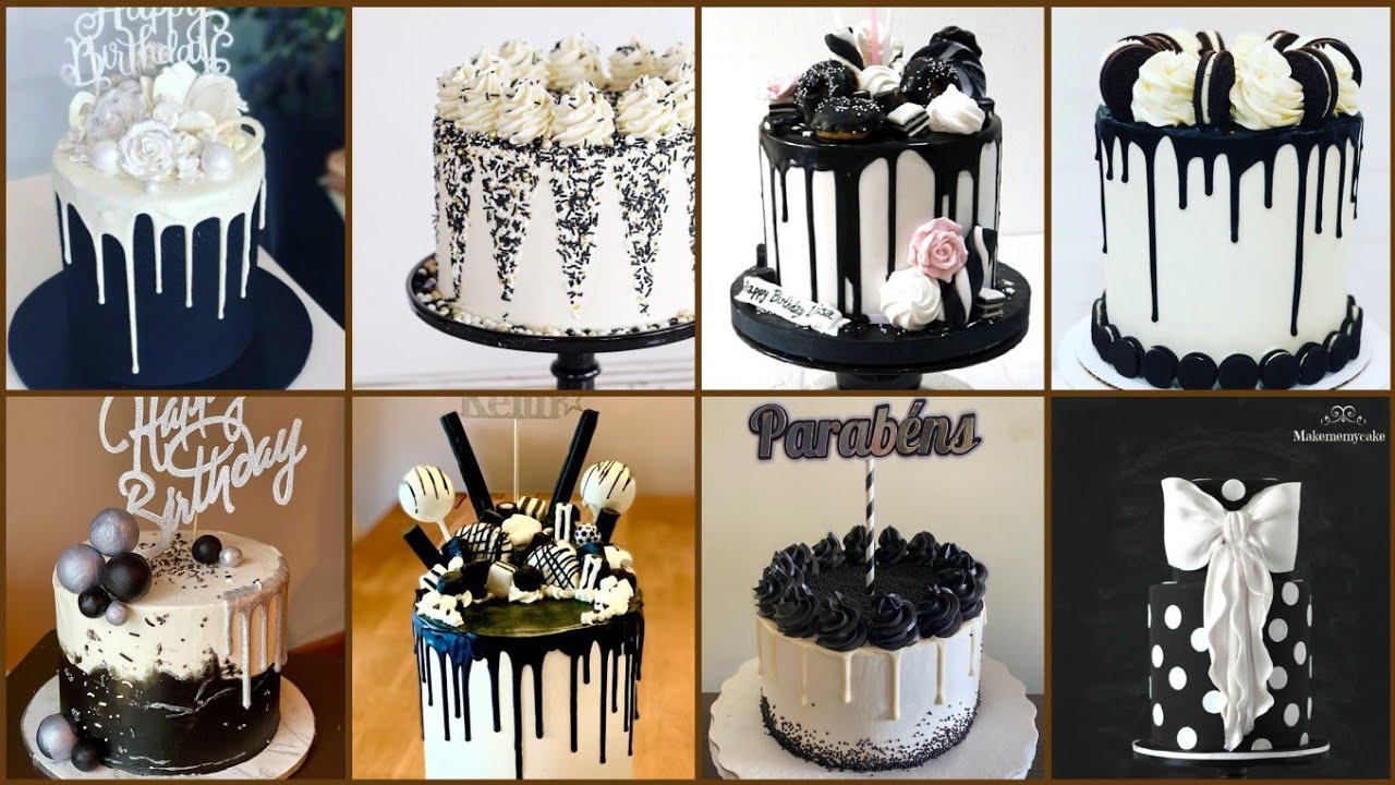Very Creative Black & White Theme Cake Decorating Ideas || Black and ...