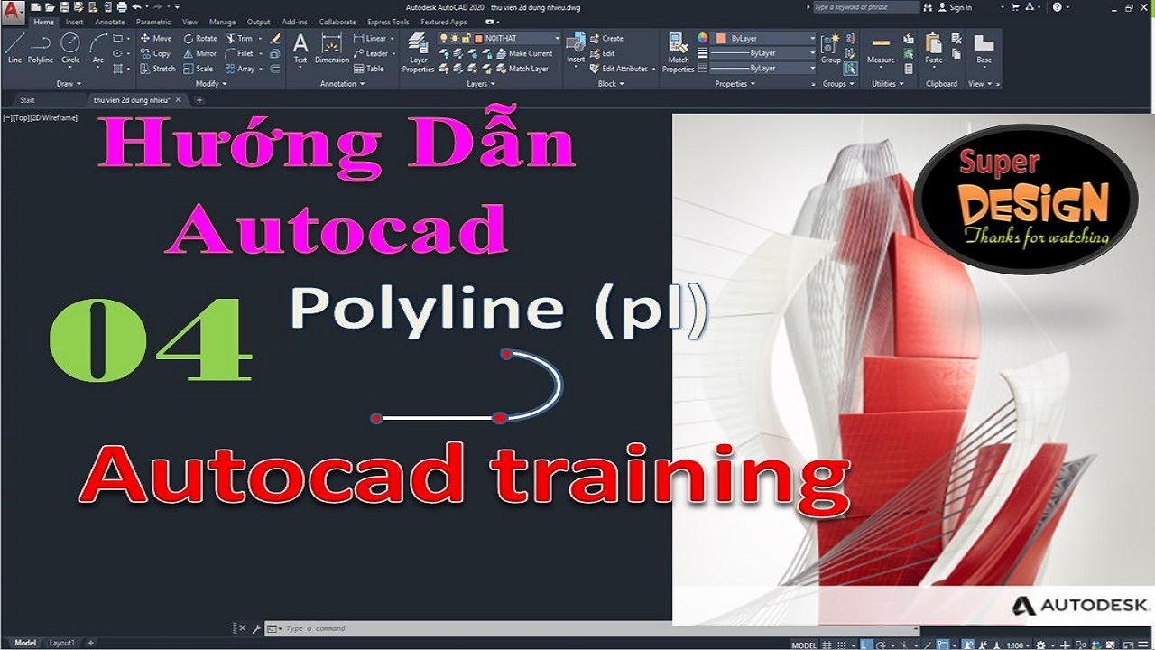 Super Design: Bài 4 - Lệnh polyline trong autocad - command polyline in ...