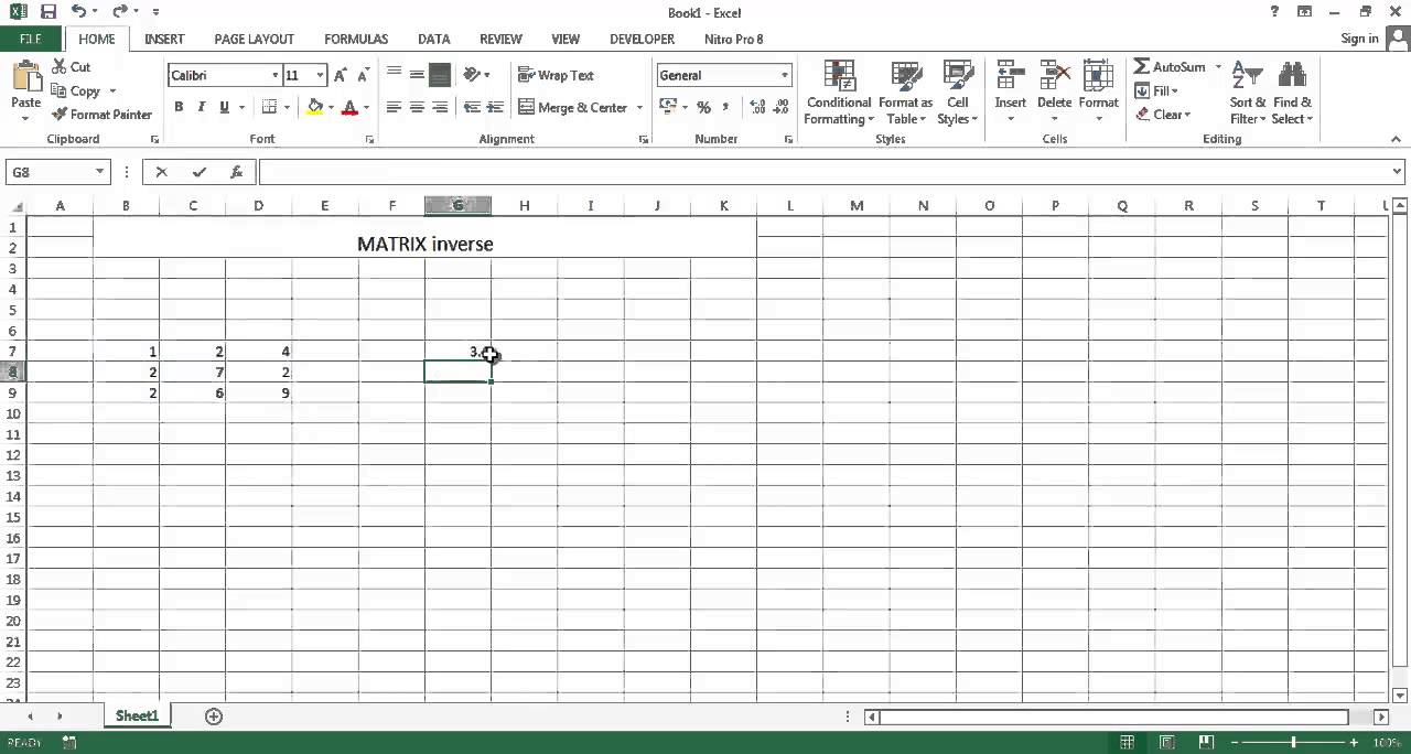 Matrix Inverse In Excel 2013 YouTube Matrix Inverse In Excel 2013 YouTube