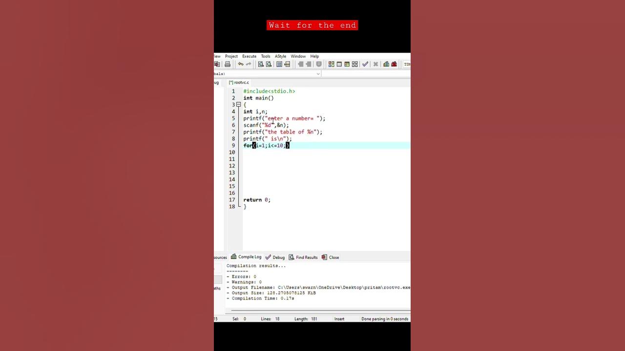 Let S Make A Table Of Any Number In C Language Shorts Clanguage Coding Yearofyou Clanguage