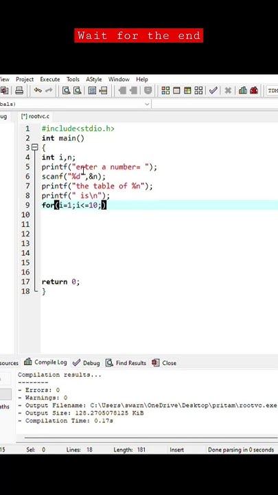 Let S Make A Table Of Any Number In C Language Shorts Clanguage Coding Yearofyou Clanguage