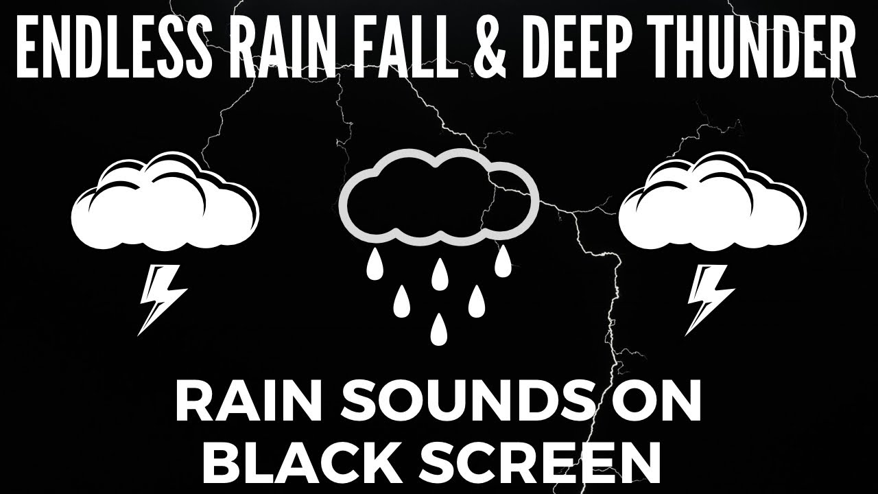 Endless Heavy Rain fall and Deep Thunder Sounds ⛈️ ️ | Relax and ...