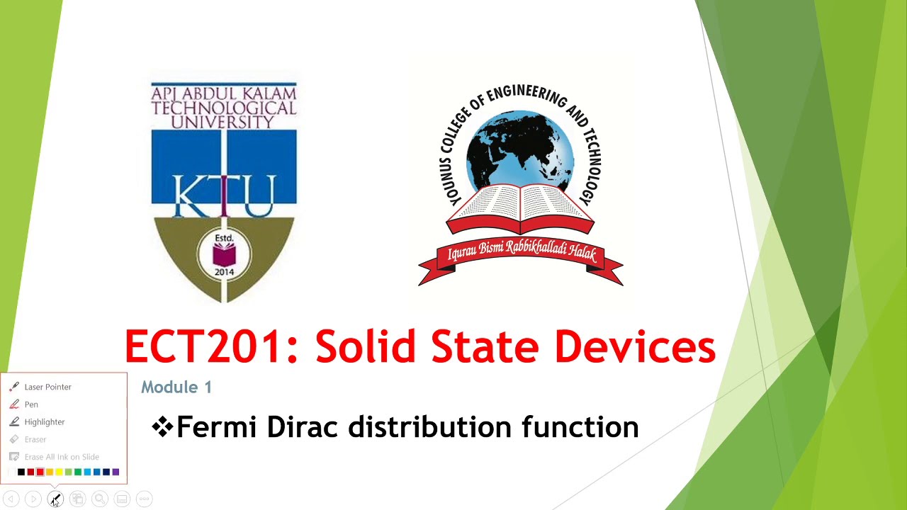 SSD Module 1: Fermi Dirac Distribution Function - YouTube