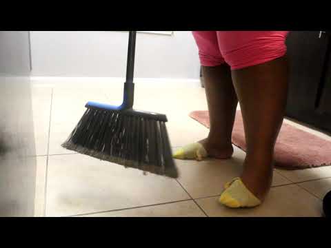 ASMR Socks Half On Sweeping The Kitchen Floor ( REQUEST )