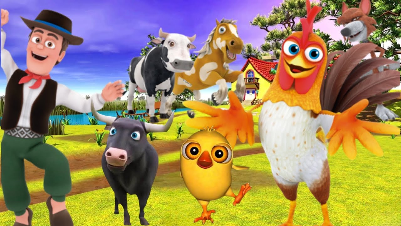 El Pollito Pìo 3D | El Tractor y el Dinosaurio Parte#166| El Pollito y ...