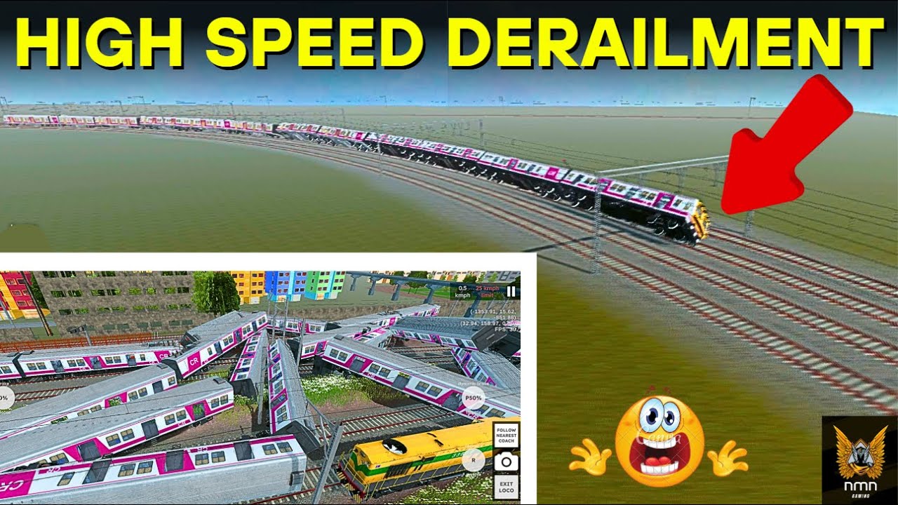 मोड़ पर High Speed Derailment हो गया 😱| rg train tech demo accident @nmngamings - YouTube