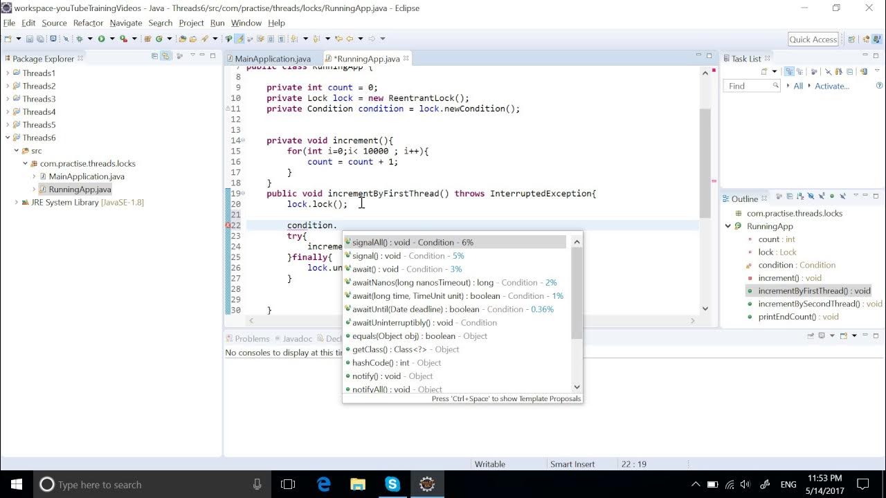 Java Lock vs Reentrant Lock example | Java Multithreading Lock Vs reentrantLock - YouTube