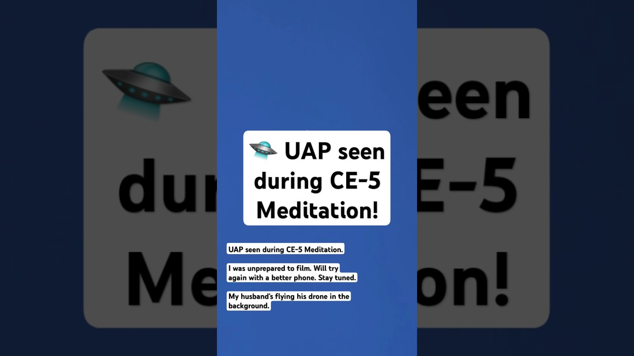 Saw a UAP during CE-5 Meditation in BROAD DAYLIGHT in Toronto!! - YouTube