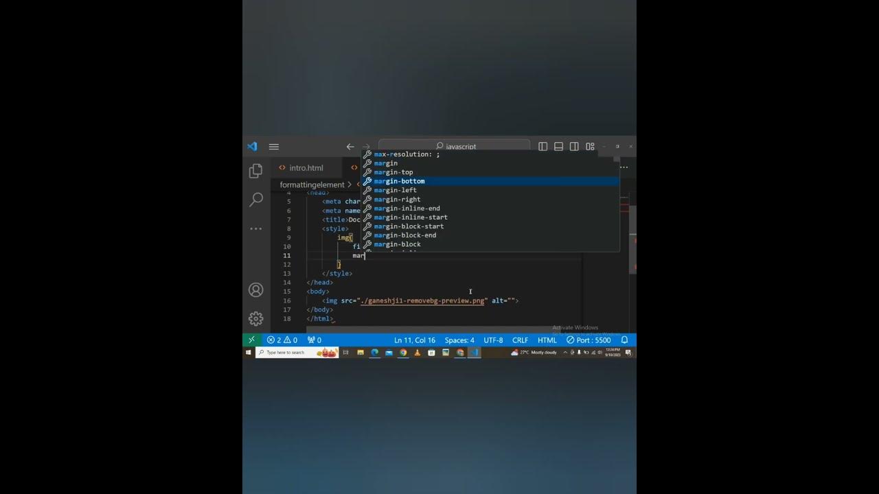 Ganeshji img by using html and css #ganesha #html #webdeveloper #viral #youtubeshorts #css - YouTube