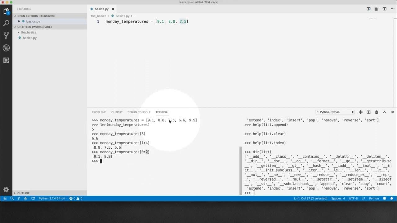 Python 4.10 The Basic operation with datatypes - Accessing List Slices - YouTube