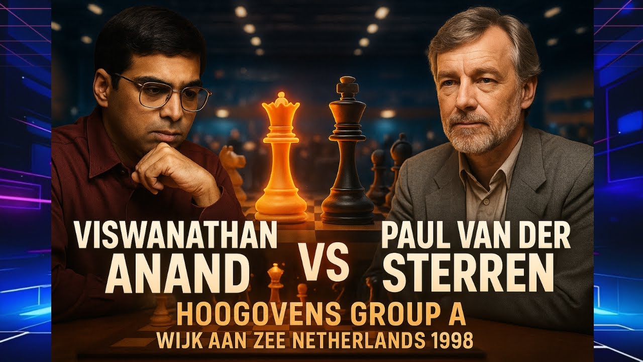 Viswanathan Anand vs Paul van der Sterren ♟️Hoogovens 1998 Round 7 ♟ ...