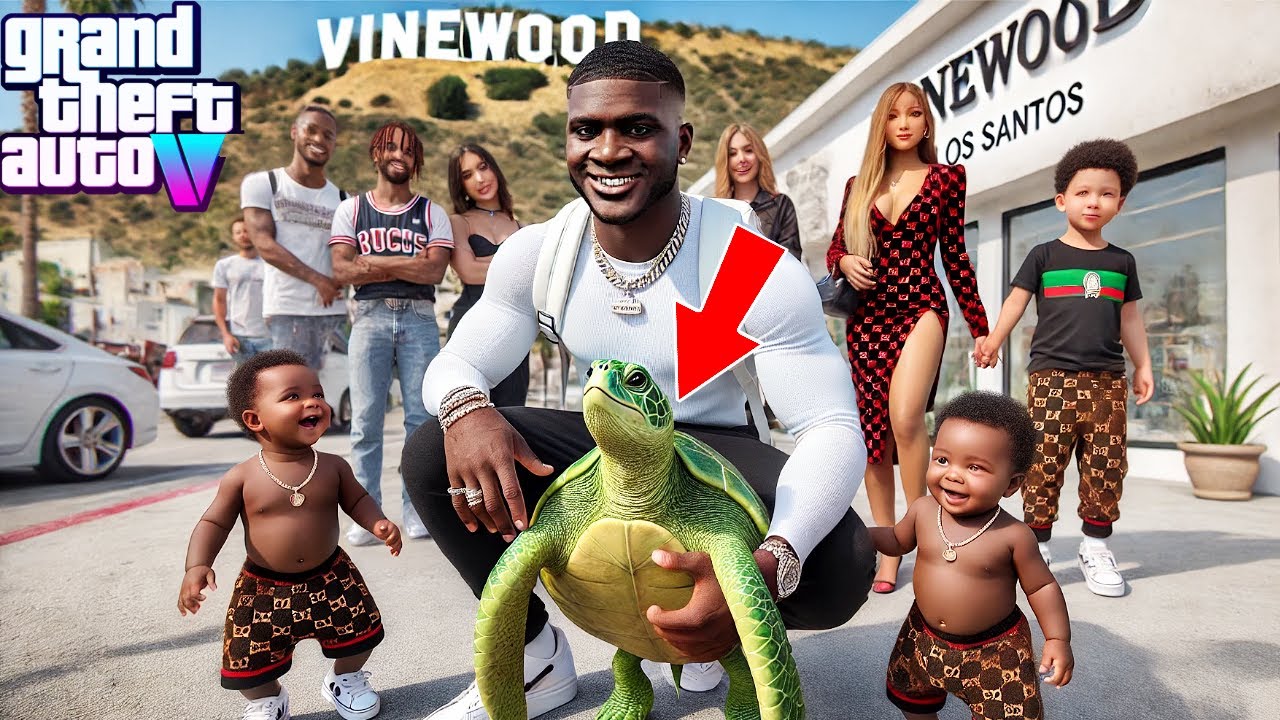 😍👶🏽Franklin, Mia & Quadruplets New Turtle Pet-GTA 5 Real Life Mod ...