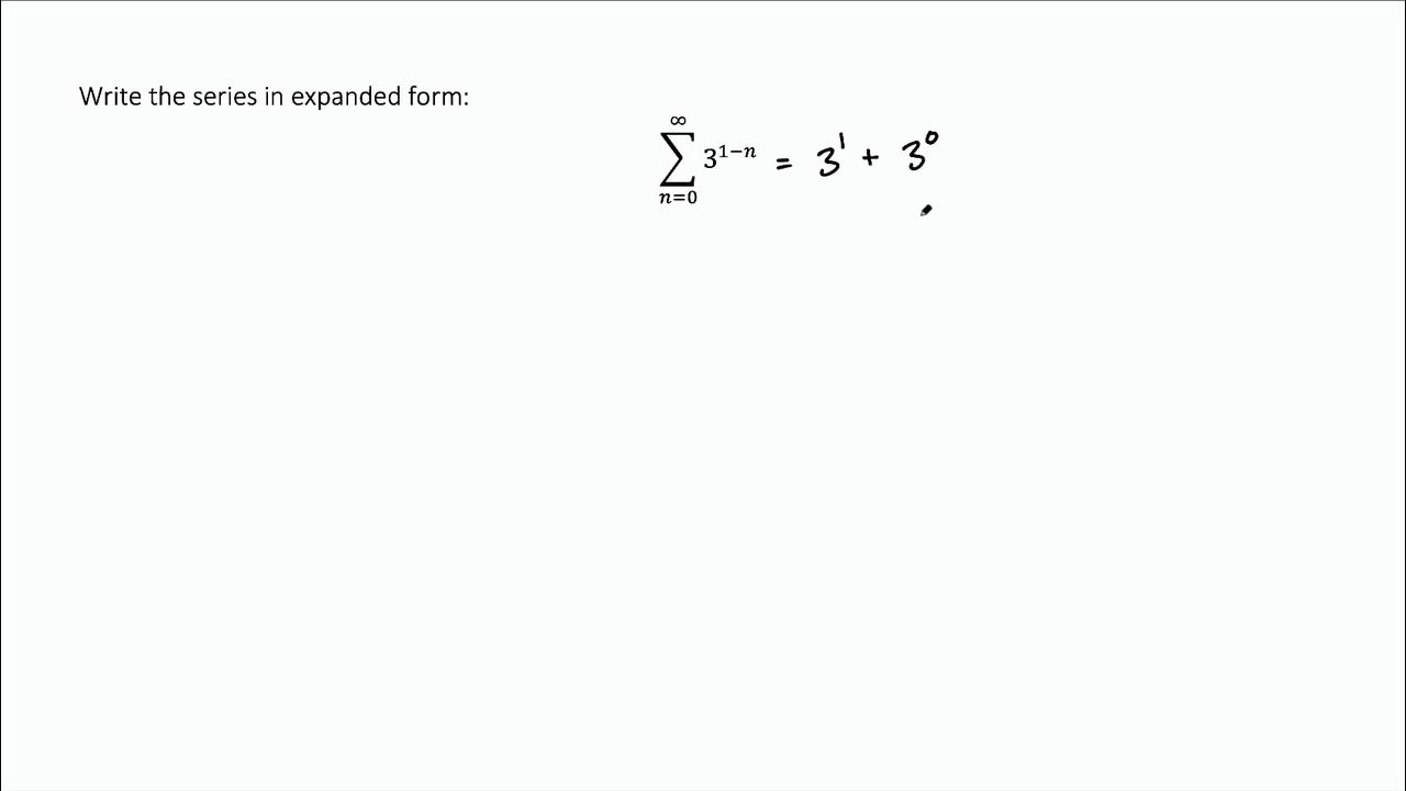 Example Convert Sigma Notation to Expanded Form - YouTube