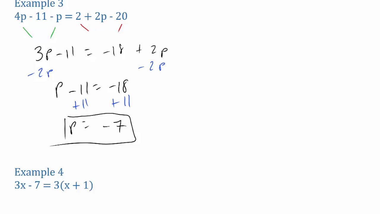 Section 2.1 (Linear Equations in One Variable) - YouTube