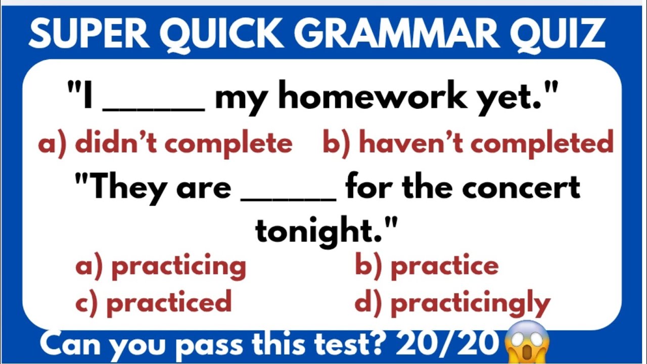 Super quick grammar Quiz "solve these amazing questions"/Learn English ...