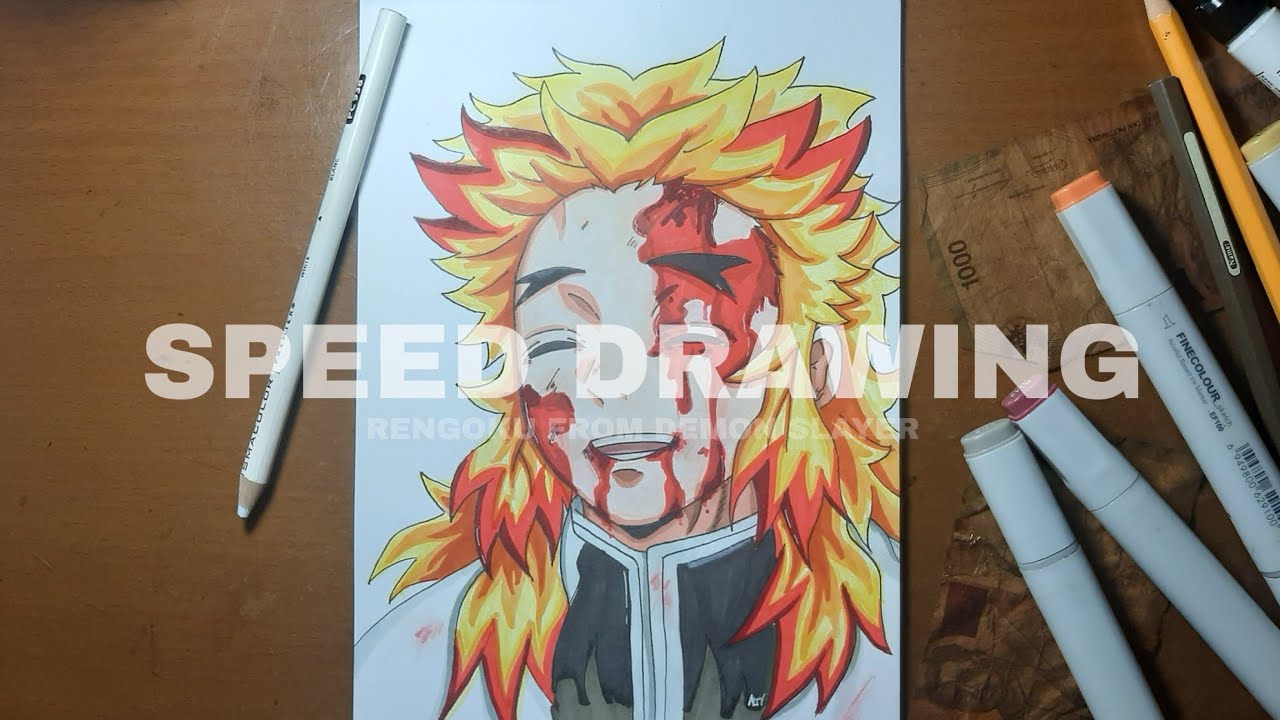 Rengoku last smile - (Speed Drawing) - YouTube