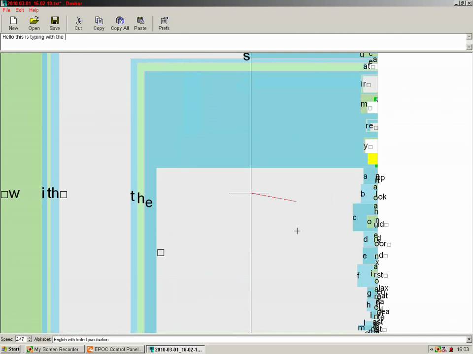 handsfree Typing with EPOC & Dasher - YouTube